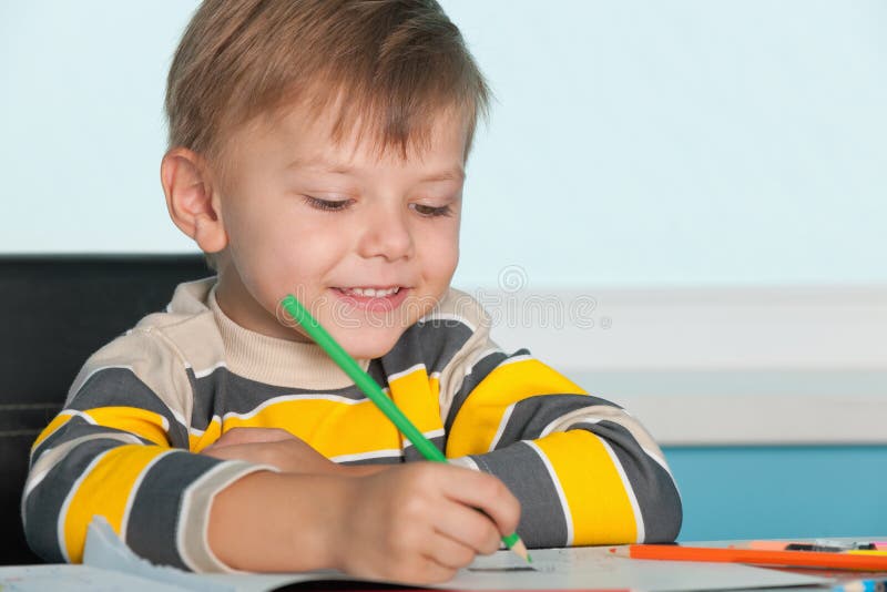 Boy doing school work stock image. Image of primary, grade - 4981171