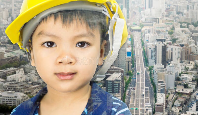 Little Boy Dream To Become Civil Engineer Stock Photo - Image of tokyo ...