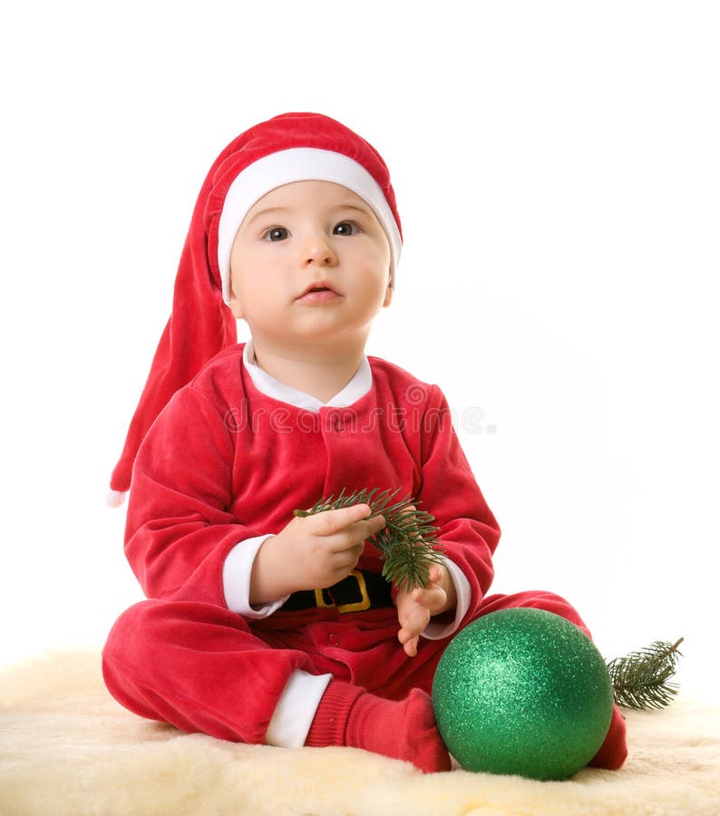 A Little Boy Dressed As Santa Claus Stock Image - Image of dressed ...