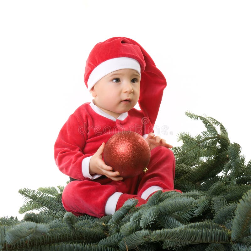A Little Boy Dressed As Santa Claus Stock Photo - Image of play, child ...