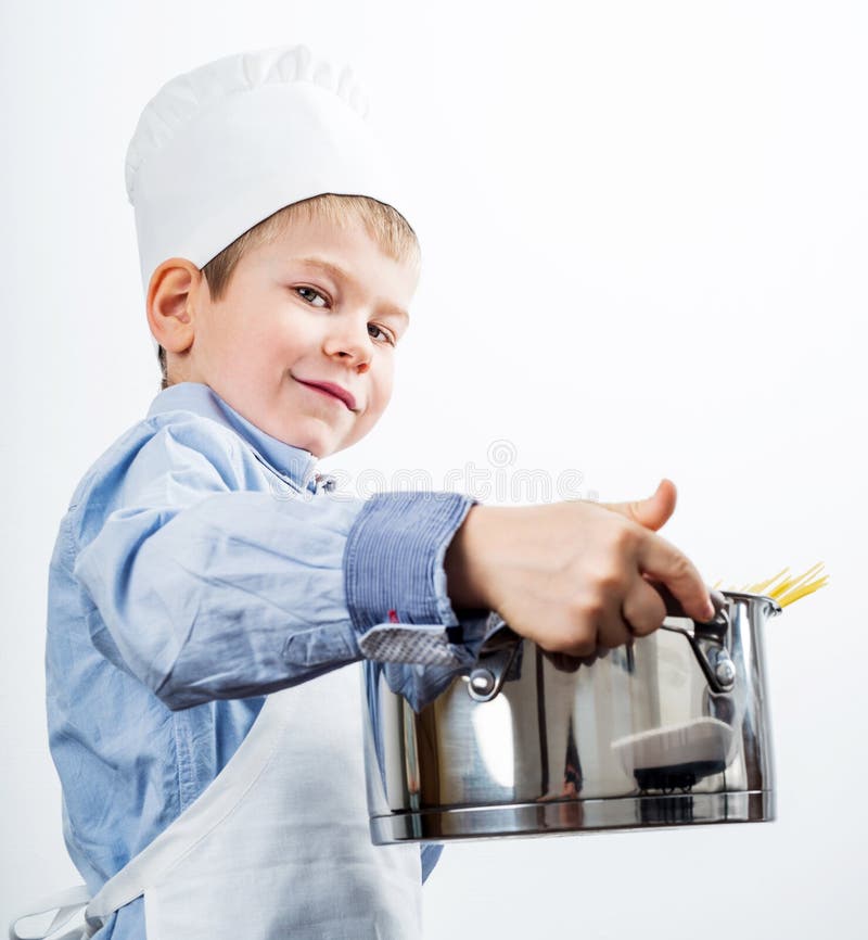 Little Boy Dressed Like a Chef Stock Image - Image of little, open ...