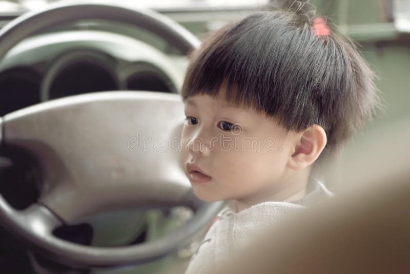 A Little Boy Drive in the Car Stock Photo - Image of outdoors, driving ...