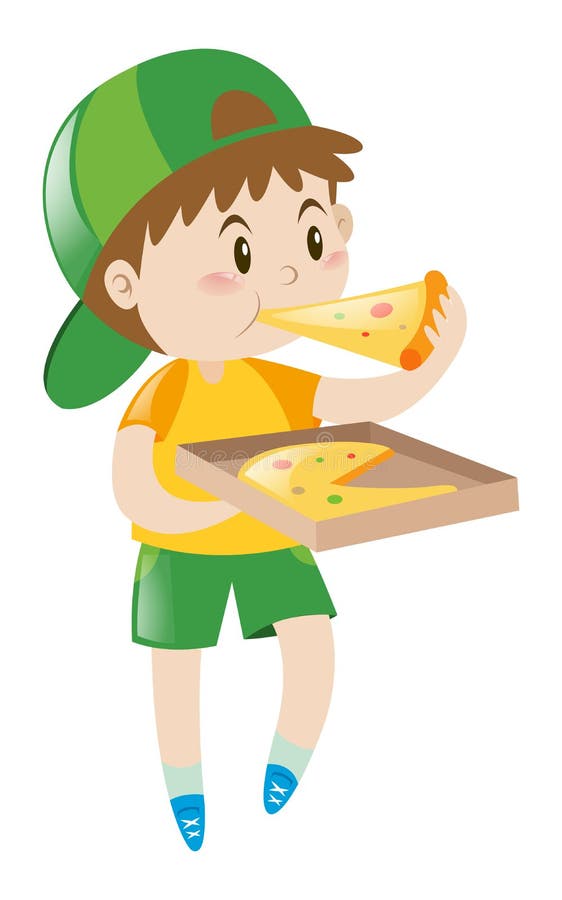 Boy Eating Pizza Stock Illustrations – 278 Boy Eating Pizza Stock ...