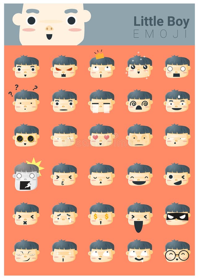 Little boy emoji icons stock vector. Illustration of people - 71903277