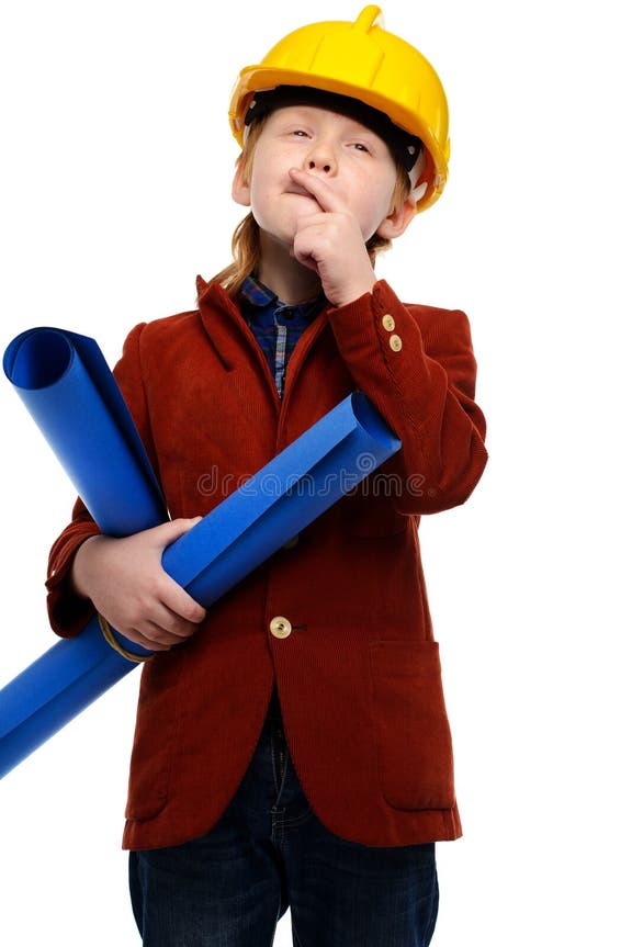 Little boy engineer stock image. Image of protective - 39158557