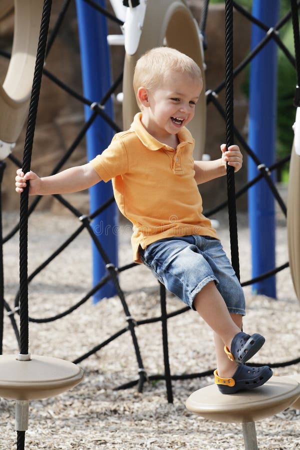 Little Boy Enjoys Sunny Day Outside. Stock Photo - Image of healthy ...