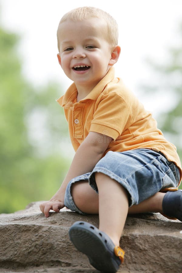 Little Boy Enjoys Sunny Day Outside Stock Photos - Free & Royalty-Free ...