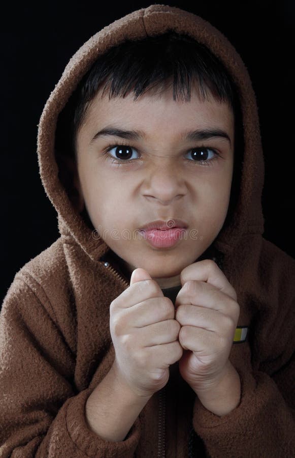 Little Boy with Expression stock image. Image of looking - 28338071
