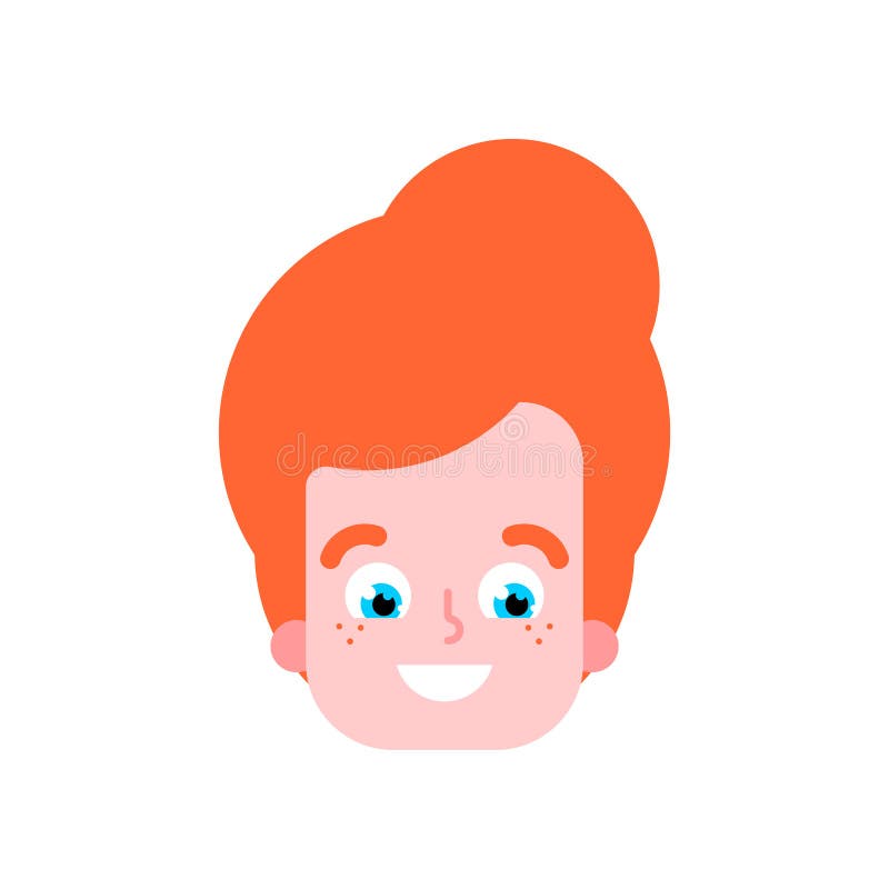 Little Boy Face Isolated. Redhead Boy Portrait Vector Stock Vector ...