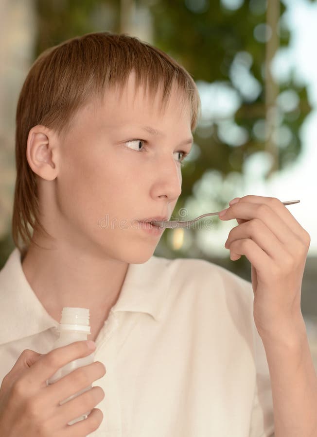 Little Boy Fell Ill with a Cold Stock Image - Image of closeup, cold ...
