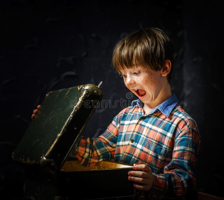 Little Boy Finding Treasure Stock Image - Image of luck, carrots: 44487791