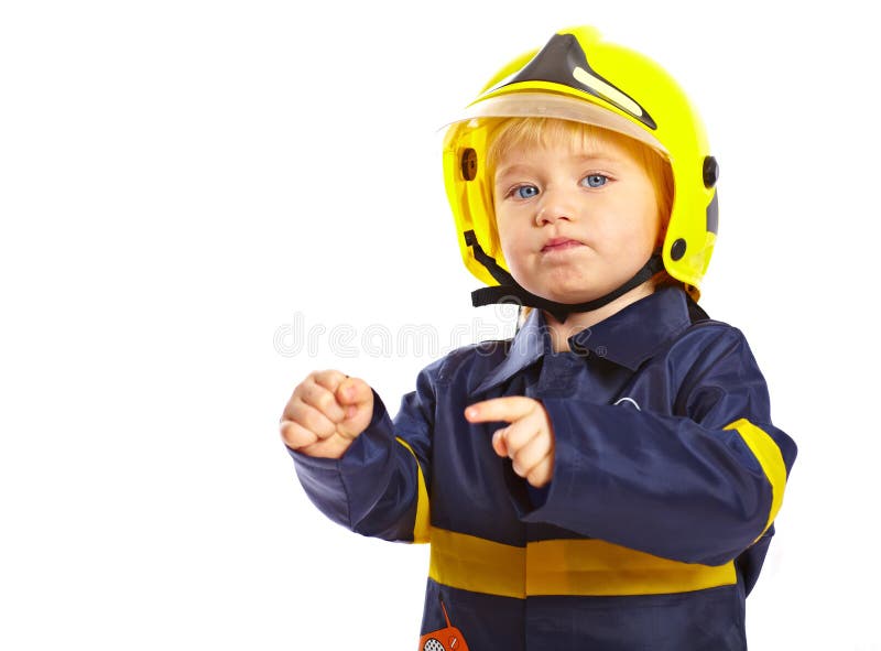 Cute Boy In Fireman Costume - Free Photo from StockFreeImages