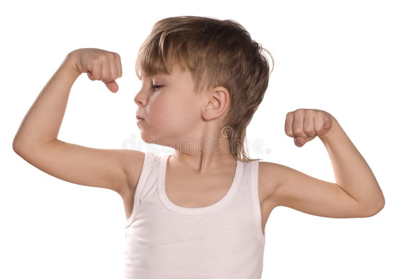 Little boy flexing biceps stock image. Image of body - 13311739