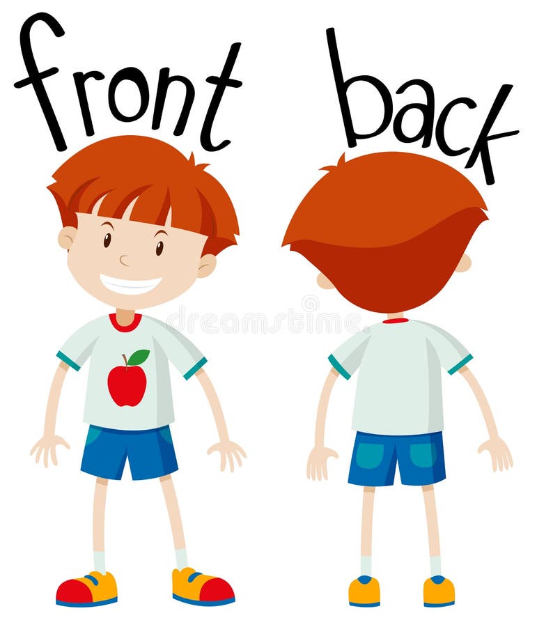 Little boy front and back stock vector. Illustration of child - 61399686