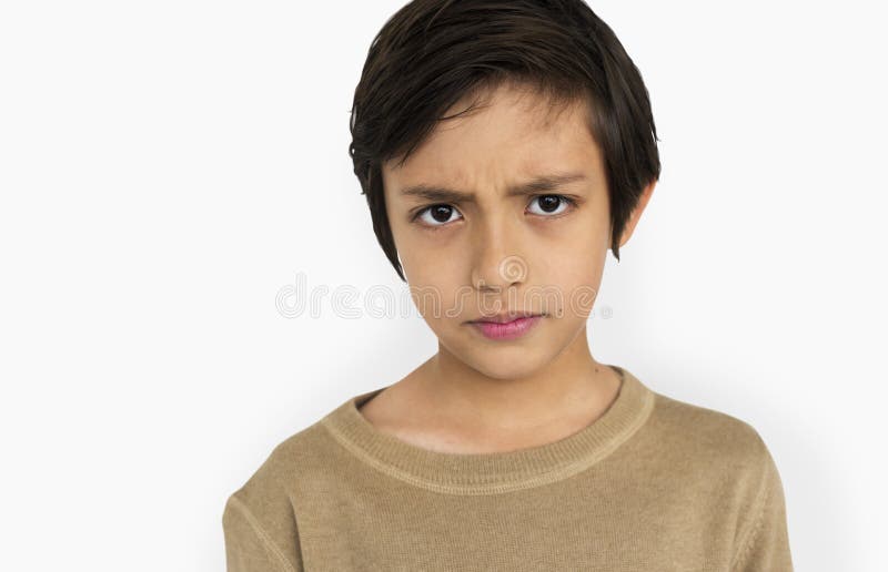 Little boy frowning stock image. Image of expression - 14559037