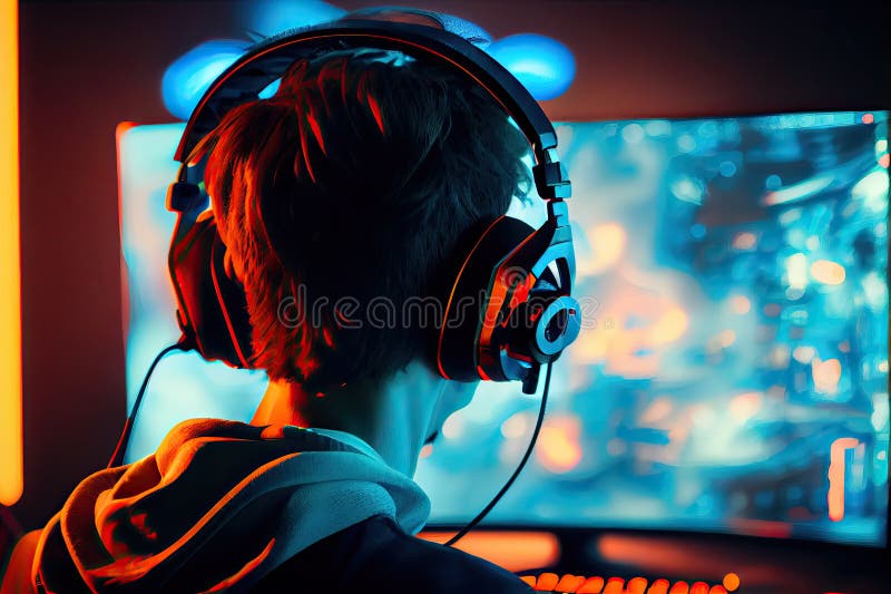 Little boy gamer stock illustration. Illustration of gamer - 281753742