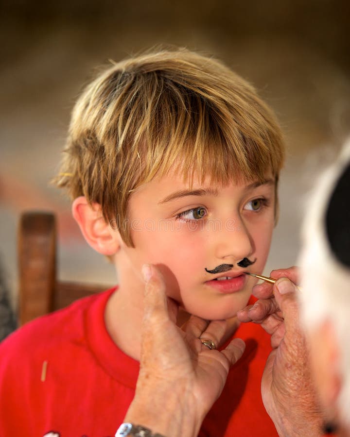 Boy Face Painting stock image. Image of color, brush - 30104683