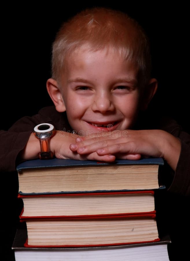 Little Boy Getting Ready for School. Stock Image - Image of information ...