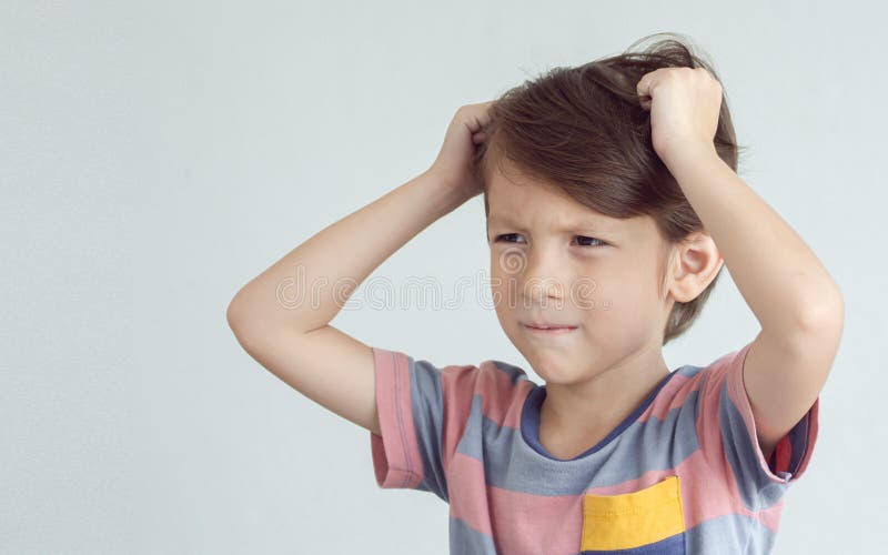 A Little Boy is Getting Stress Stock Image - Image of student, stressed ...