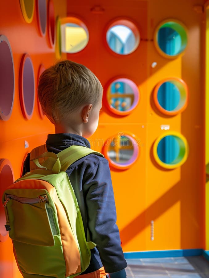 A Little Child Going Back To School Stock Illustration - Illustration ...