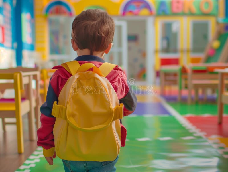 A Little Child Going Back To School Stock Illustration - Illustration ...