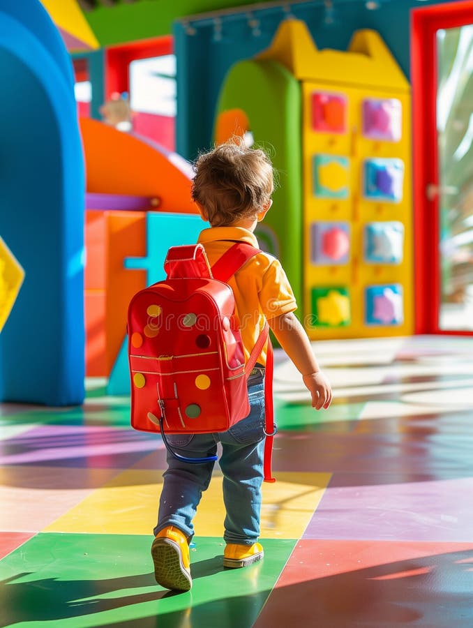 A Little Child Going Back To School Stock Illustration - Illustration ...