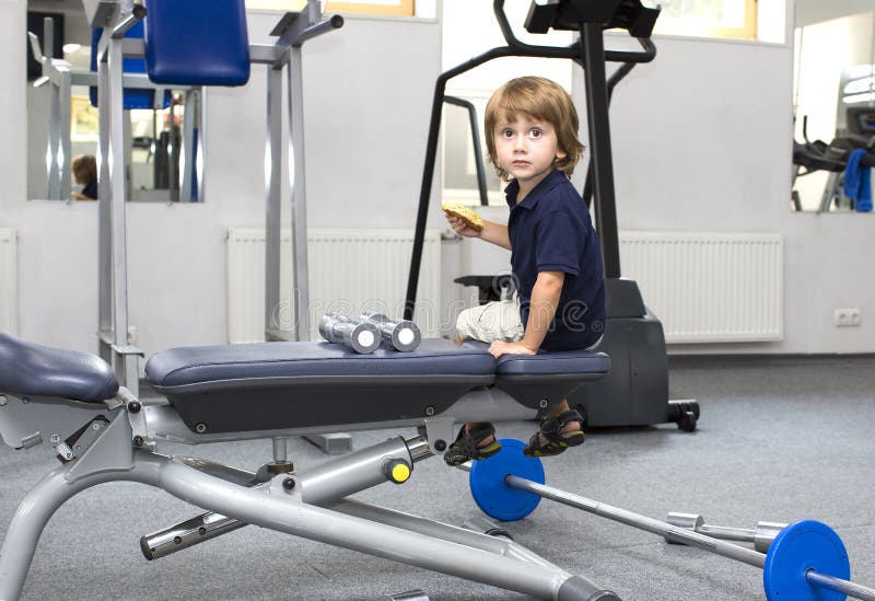 Little boy in the gym stock photo. Image of healthy, schoolboy - 75867594