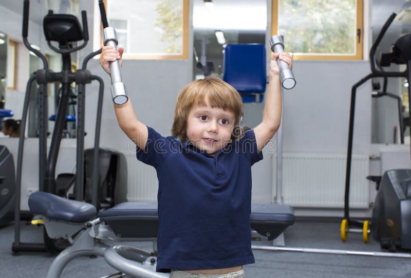 Little boy in the gym stock image. Image of play, female - 75867965