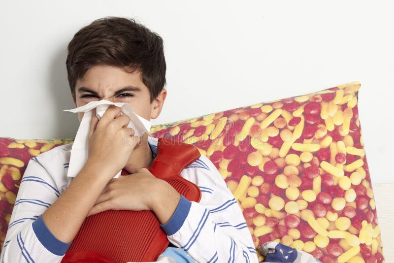 Little boy has a cold stock image. Image of suffering - 83898613