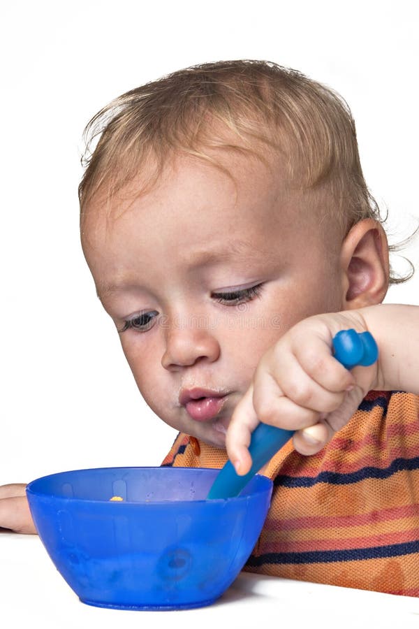 Little Boy Having Fun Eating Stock Image - Image of carefree, food ...