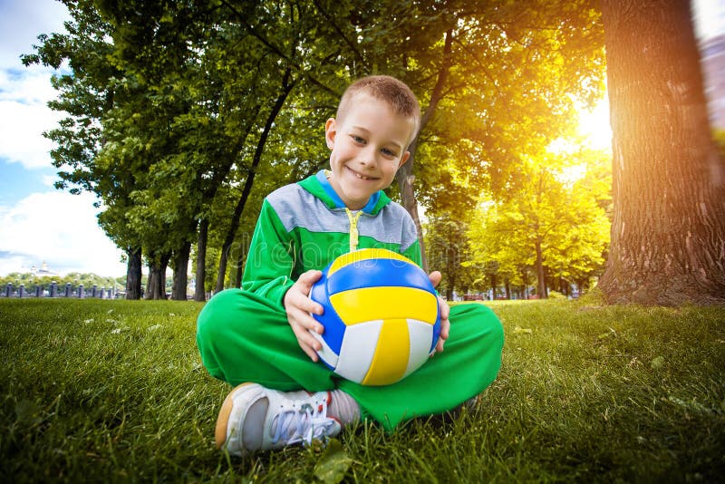 Little Boy Having Fun Playing Soccer with Ball Stock Photo - Image of ...