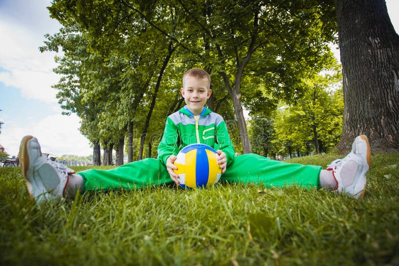 Little Boy Having Fun Playing Soccer with Ball Stock Image - Image of ...