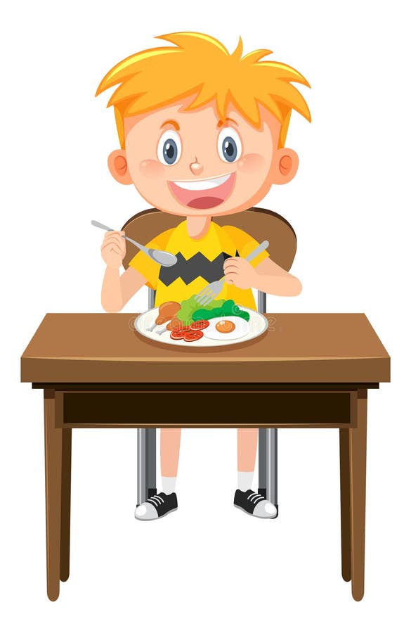 Cartoon Boy Having Breakfast Stock Illustrations – 279 Cartoon Boy ...