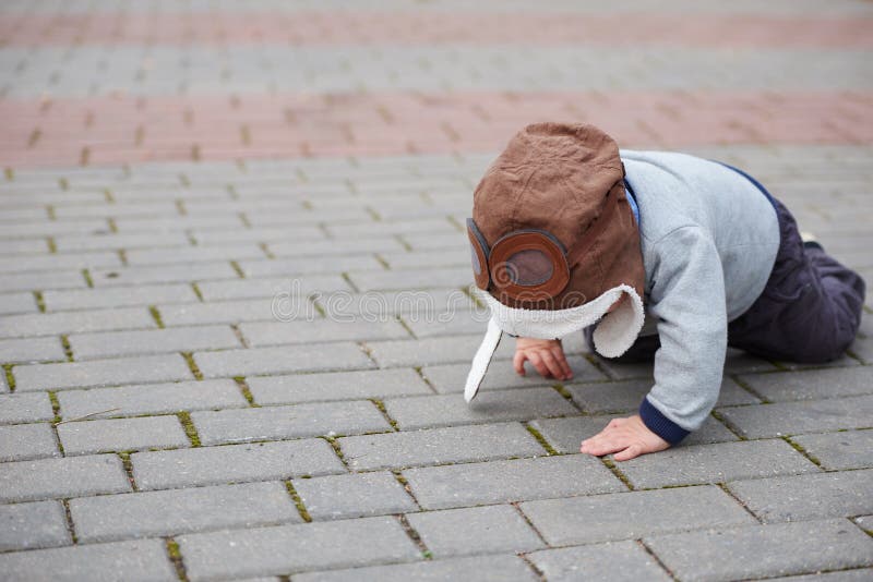 Little Boy in Helmet Pilot Portrait Stock Photo - Image of people ...