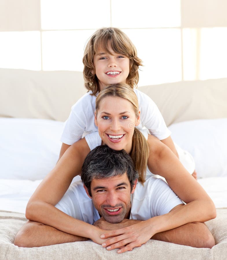 Little Boy and His Parents Playing Stock Image - Image of life, home ...