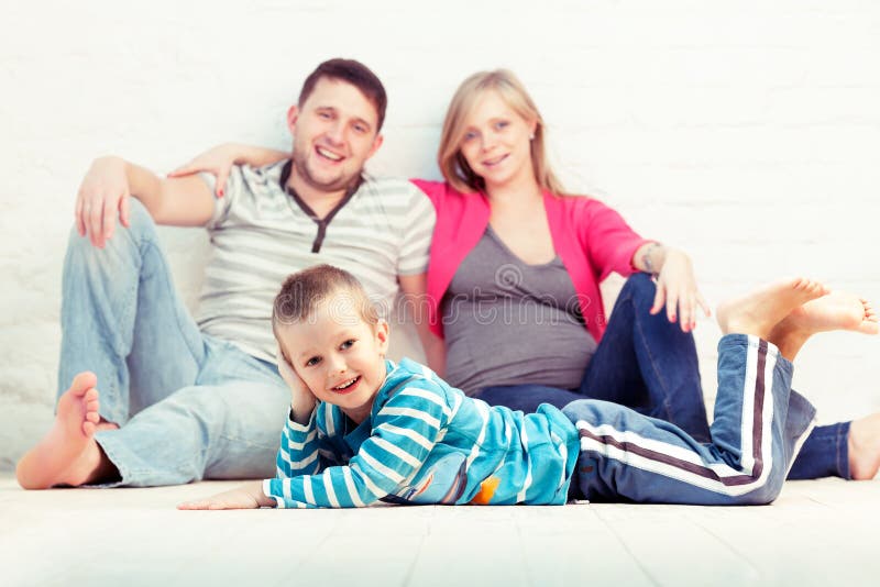Little Boy and His Parents Resting Stock Photo - Image of person ...