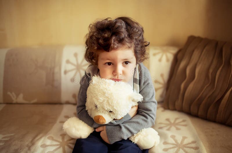 Little boy at home stock image. Image of indoor, curly - 28294277