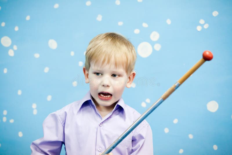 Little Boy at Home. Bad Behavior. Aggression Stock Photo - Image of ...