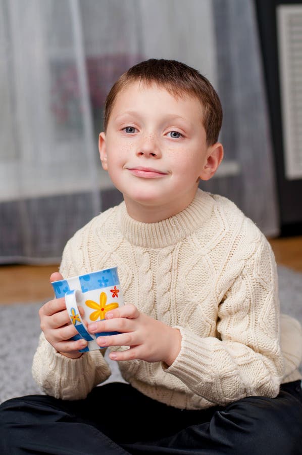 Little Boy at Home on the Carpet Stock Image - Image of casual, family ...