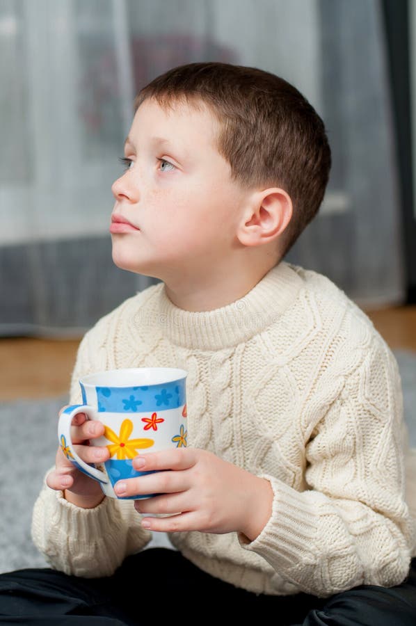 Little Boy at Home on the Carpet Stock Image - Image of family ...