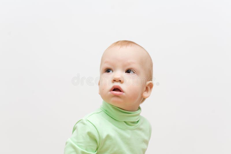 Little Boy With Interest Look At Left Corner Picture. Image: 4392851