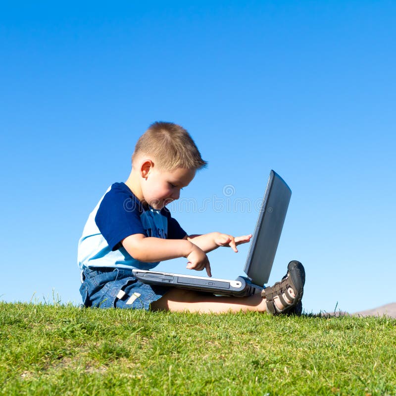 A Boy With Laptop Picture. Image: 3231709