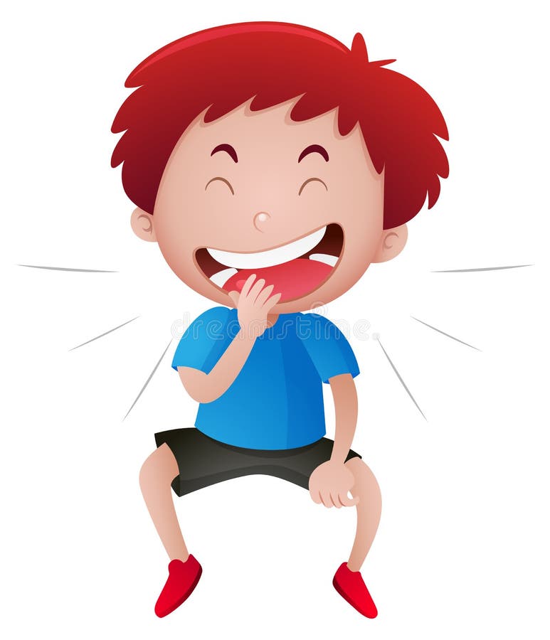Little boy laughing alone stock vector. Illustration of happy - 94425674