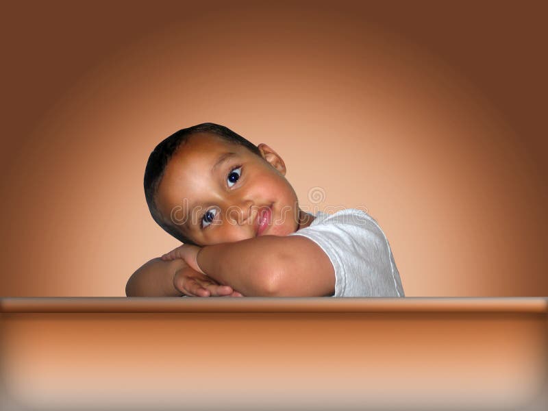 Little Boy Leaning stock image. Image of brown, lean, pose - 127379