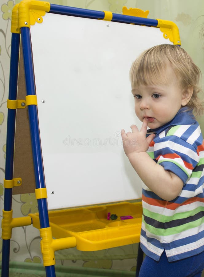 A Little Boy Learning To Count. Stock Image - Image of learn, education ...