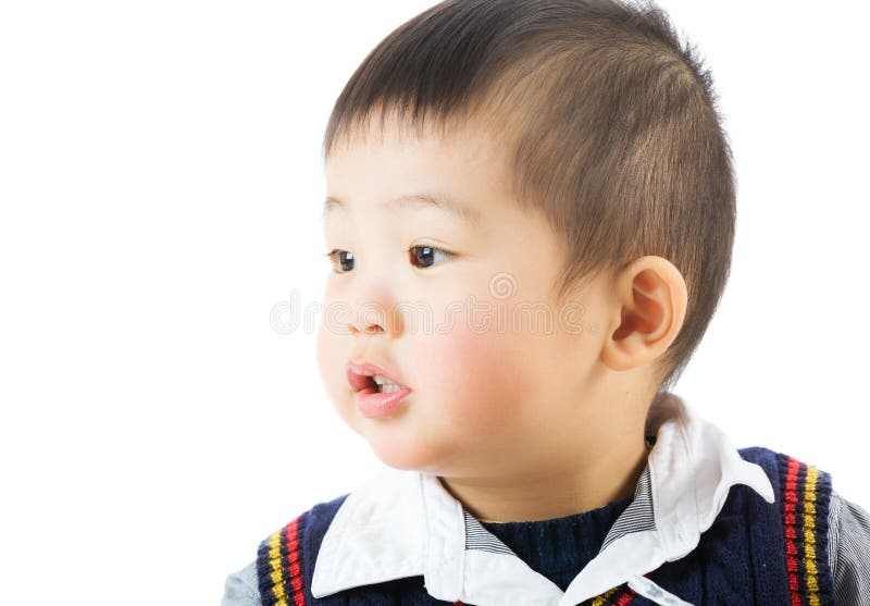 Little Boy Looking at a Side Stock Photo - Image of lovely, infant ...