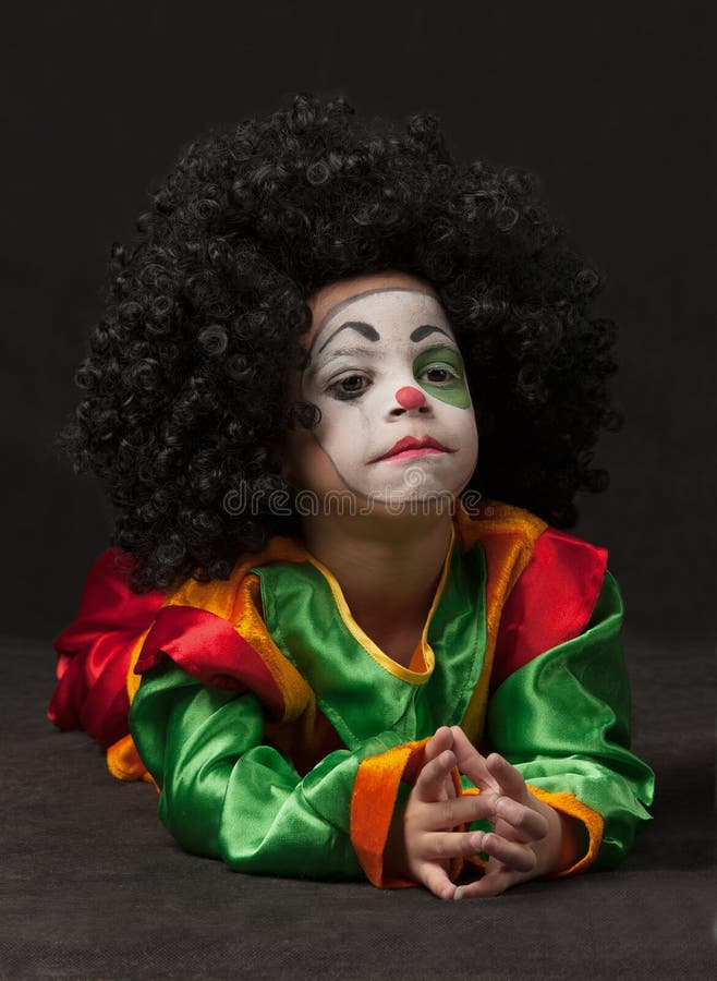 Little Boy, Make-up of Clown, African Stock Photo - Image of carnival ...