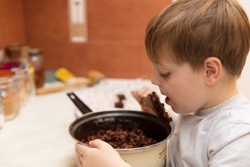 Little boy making cookies stock image. Image of prepare - 245437405