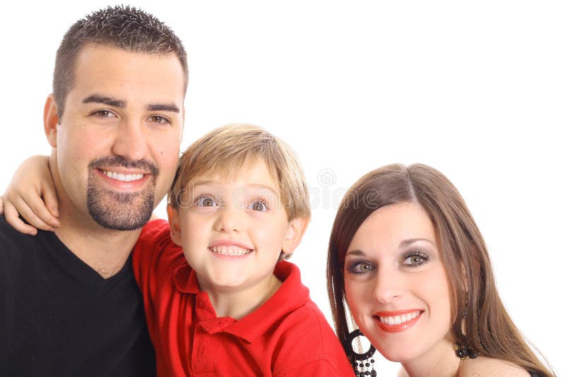 Little Boy Making Funny Face for Family Portrait Stock Photo - Image of ...
