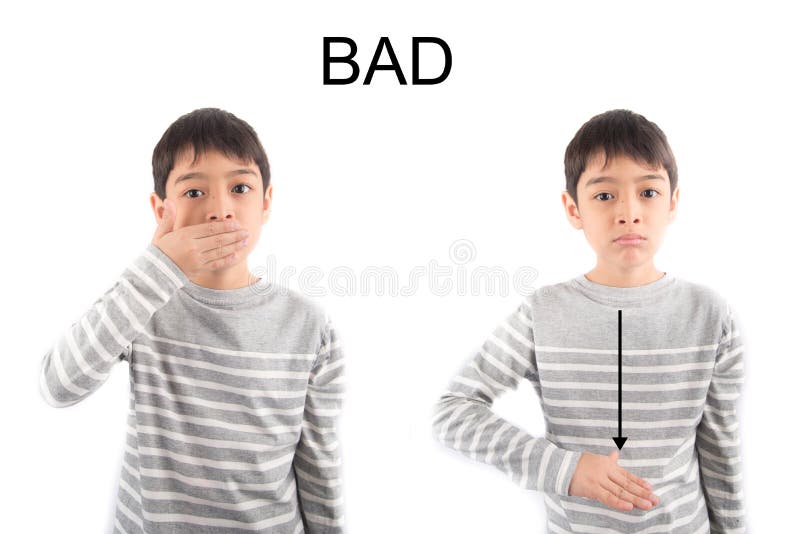 Little Boy Making Hand Sign BEST ASL Sign Language Stock Photo - Image ...